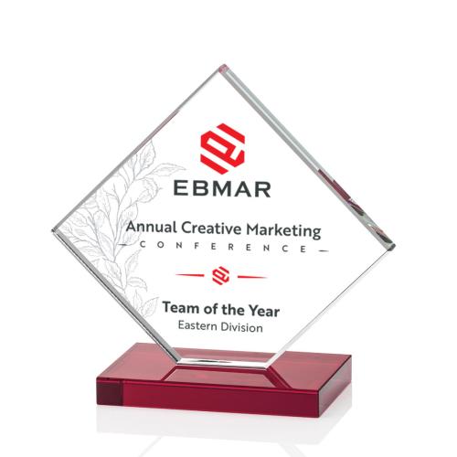 Wellington Full Color Red Crystal Award AWV3000-R