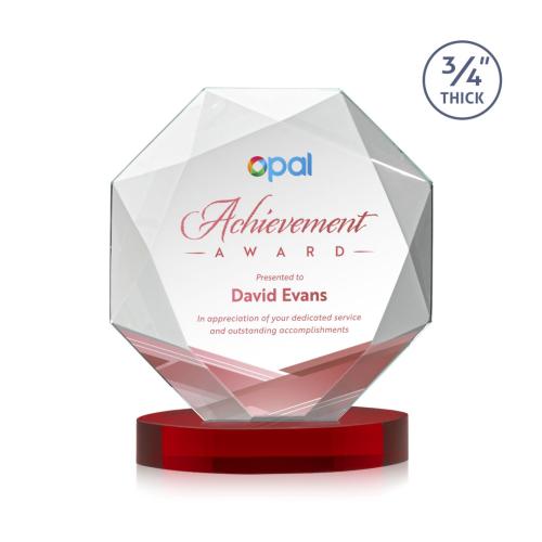 Bradford Full Color Red on Alberton Base Crystal Award