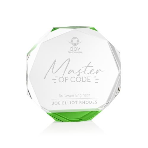Acadian Green Crystal Award OPT3731-G | Crystal Awards